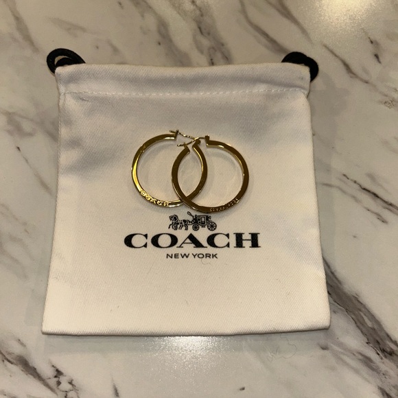 Coach | Jewelry | Coach Gold Hoop Earrings | Poshmark